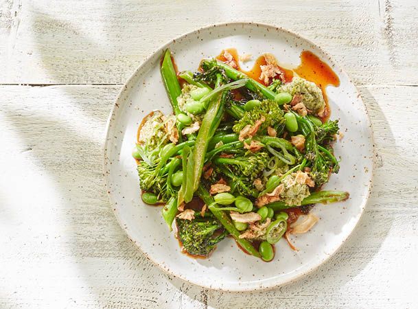 Mini broccoli met soja en edamame - Foodsharing gerecht - veggie - Groothandel Solucious - Solucious